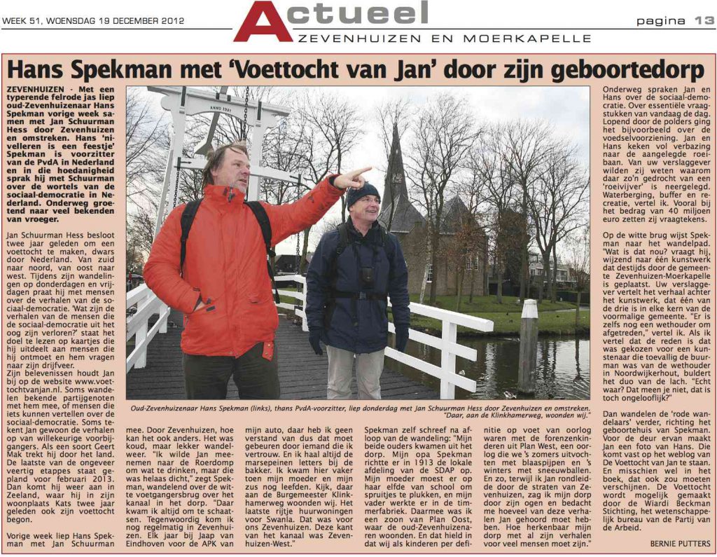 Hans Spekman met ‘Voettocht van Jan’ door zijn geboortedorp – Computters